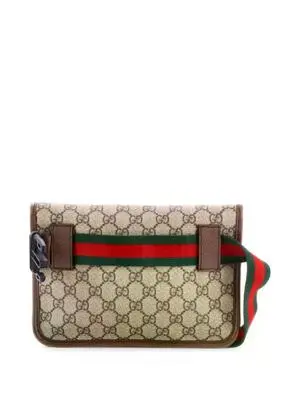 Gucci Neo Vintage Flap Gg Coated Canvas Belt Bag - Brown