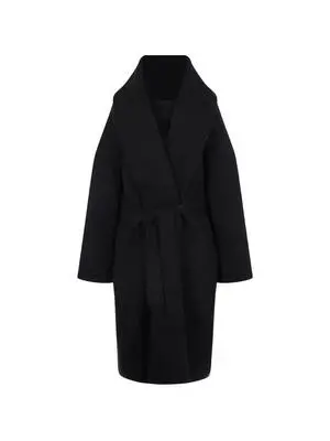 CFCL Shawl-collar Wrap Coat - Black