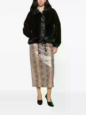 VALENTINI 1972 Faux-fur Panelled Coat - Brown