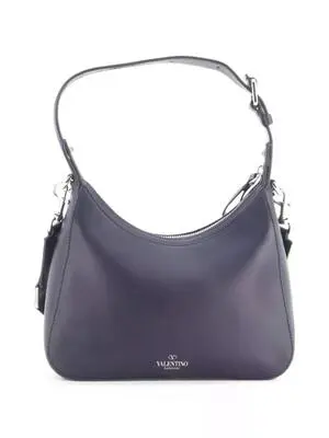 Valentino Garavani Vltn Printed Leather Small Hobo Bag - Blue