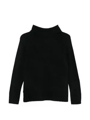 VELA SHOP Roll-neck Raglan-sleeve Sweater - Black