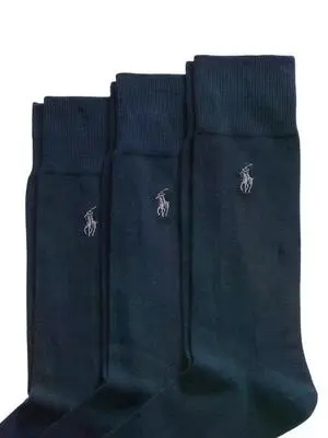 Polo Ralph Lauren Cotton-blend Trouser Socks 3-pack - Blue