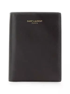 Saint Laurent Credit Card Wallet In Two-tone Smooth Leather - Brown