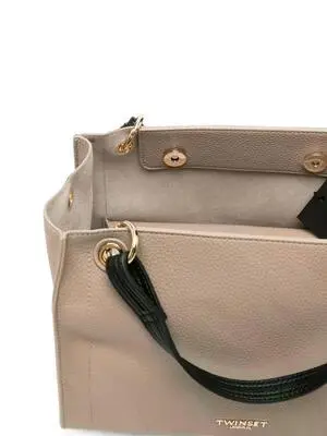 TWINSET Grained-effect Logo-plaque Tote Bag