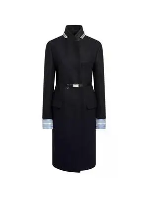 Prada Single-breasted Embroidered Double Wool Coat