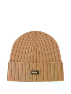 Herno Ribbed-knit Cashmere Beanie Hat - Neutrals