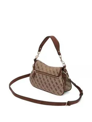 Guess Samantha Monogram-print Shoulder Bag - Neutrals