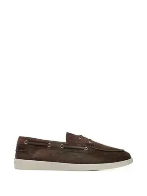 Prada Suede Boat Shoes With Laces - Brown