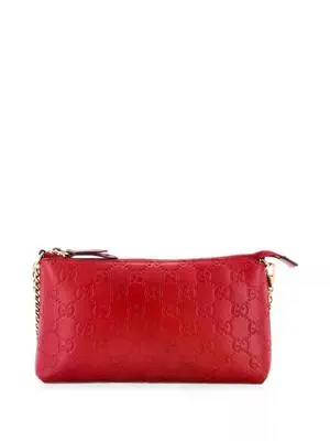 Gucci Chain Wristlet Wallet Guccissima Leather Clutch Bag