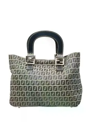 Fendi 2000-2010 Small Zucchino Canvas Twins Tote Bag - Grey