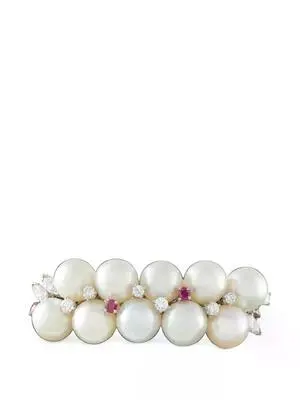 LB EXCLUSIVE Multi-stone Pearl Brooch - Silver
