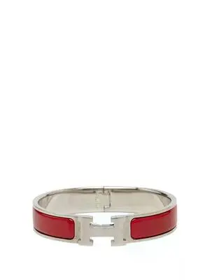 Hermès 2000-2026 Narrow Enamel Clic H Bracelet Pm Costume Bracelet - Red