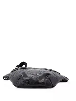 Gucci Gg Embossed Perforated Leather Small Belt Bag - Black