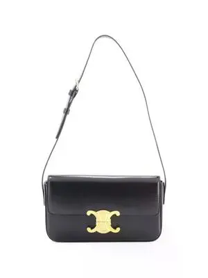 Celine Triomphe East-west Smooth Calfskin Shoulder Bag - Black