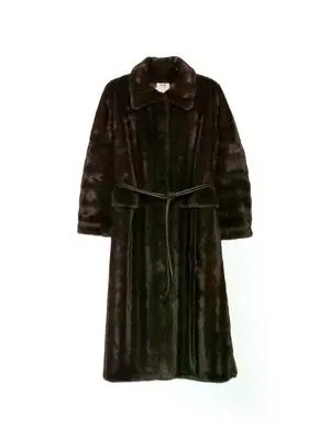 VALENTINI 1972 Faux-fur Belted Coat - Brown