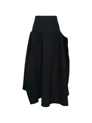 CFCL Pottery-crease Asymmetric Midi Skirt - Black