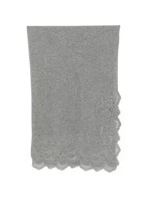Ermanno Scervino Lace-trimmed Sequin-embellished Scarf - Grey