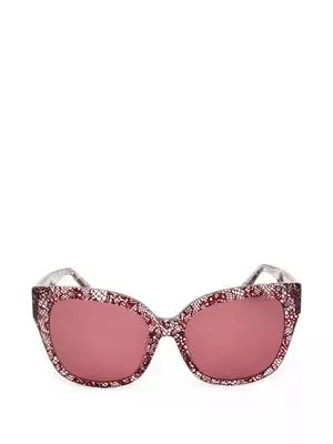 Bebe Lace-print Rectangle-frame Sunglasses - Blue