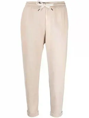 Brunello Cucinelli Cropped Drawstring Track Pants - Neutrals