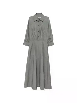Altuzarra Eleanor Pleated Midi Shirt Dress - Grey