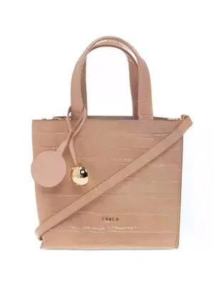 Furla Divide Croc-effect Leather Mini Bag - Neutrals