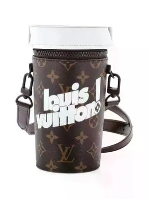 LOUIS VUITTON Coffee Cup Convertible Pouch Everyday Signature Vintage Monogram Canvas Crossbody Bag - Brown