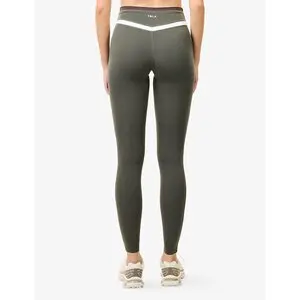 TALA Contrast-stripe High-waisted Leggings - Dark Olive