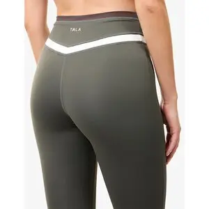 TALA Contrast-stripe High-waisted Leggings - Dark Olive