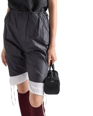 Prada Re-nylon And Leather Foldable Mini Duffel Bag