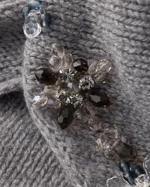 Prada Embroidered Cashmere Triangle Scarf