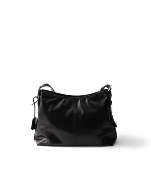 Prada Aimèe Large Leather Shoulder Bag - Black