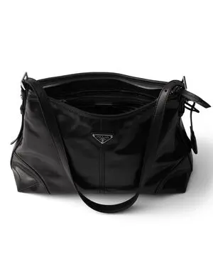 Prada Aimèe Large Leather Shoulder Bag - Black