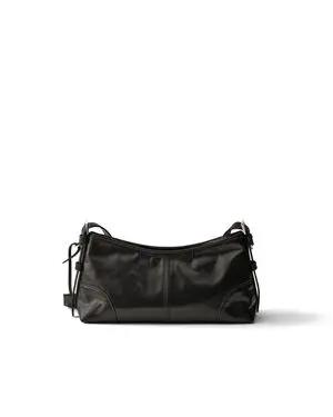 Prada Aimèe Medium Leather Shoulder Bag - Black
