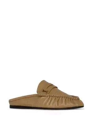 Saint Laurent Le Loafer Mules In Hagfish - Neutrals