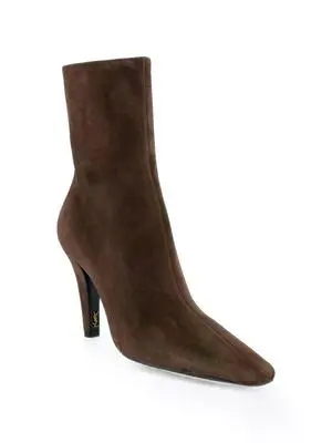 Saint Laurent Jill Pointed-toe Calf Suede Ankle Boots