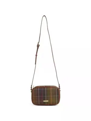 Barbour Tartan-pattern Leather-trim Shoulder Bag