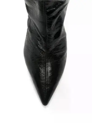 LORENA PAGGI Ruched Pointed-toe Ankle Boots
