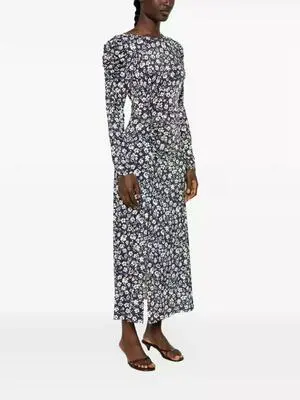 MAR DE MARGARITAS Floral-print Ruched Midi Dress