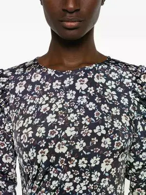 MAR DE MARGARITAS Floral-print Ruched Midi Dress