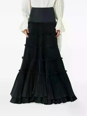 Blumarine Pleated Ruffled Maxi Skirt