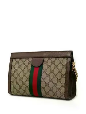 Gucci 2016-2026 Small Gg Supreme Web Ophidia Chain Crossbody Bag - Neutrals