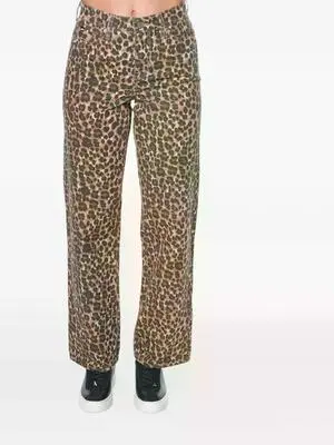 Dkny Leopard-print Straight-leg Jeans