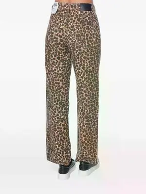Dkny Leopard-print Straight-leg Jeans