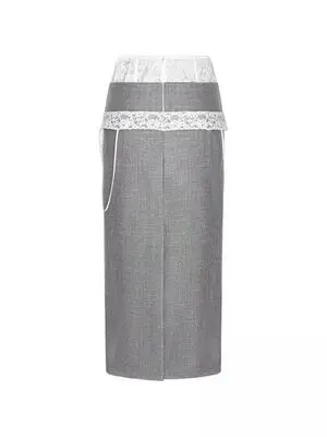 SEEN USERS Trousseau Lace-trim Midi Skirt