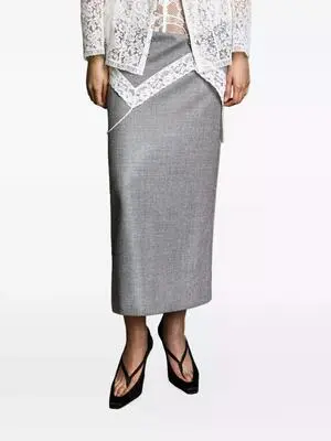 SEEN USERS Trousseau Lace-trim Midi Skirt