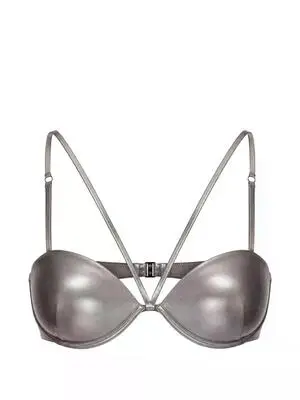 GOTTEX Metallic-finish Bikini Top - Grey