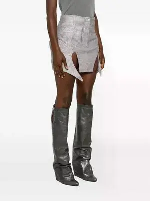 MITILIANE COUTURE Rhinestone-embellished Cut-out Mini Skirt
