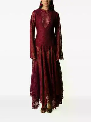 MIAU BY CLARA ROTESCU Capri Long-sleeve Maxi Dress - Red