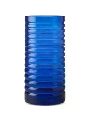 MARIO CIONI & C Ribbed Cylindrical Vase - Blue