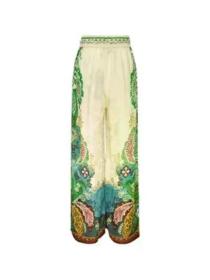 ALEMAIS Florence Floral-print Wide-leg Trousers